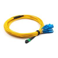 China 12-Fiber MPO to SC Breakout Cable 2.0mm Single Mode OS2 9/125μm OFNP Plenum for 40G/100G Data Centers for sale