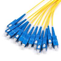 China 12-Fiber MPO to SC Breakout Cable 2.0mm Single Mode OS2 9/125μm OFNP Plenum for 40G/100G Data Centers for sale