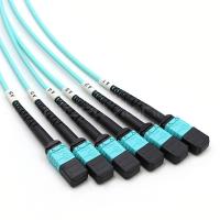 China 6 x MPO Female to Female Trunk Cable Assembly 72 Fibers OM3 OFNR Aqua Jack 400m 10G Distance for sale