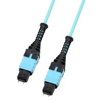 China MPO Pro Male to MPO Pro Male Trunk Cable Assembly 12 Fibers OM4 Aqua Jacket 400m 10G Distance for sale