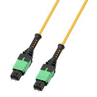 China OS2 Yellow Jacket 12-Fiber MPO Trunk Cable with APC Connectors for Data Centers - 0.35dB Max IL, -40°C to +85°C Operating Range for sale
