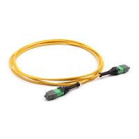 China OS2 Yellow Jacket 12-Fiber MPO Trunk Cable with APC Connectors for Data Centers - 0.35dB Max IL, -40°C to +85°C Operating Range for sale