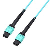 China FiberMania 2xMPO Female Trunk Cable 24 Fibers OM3 50/125μm for 40G/100G Networks for sale