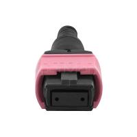 China MPO Male to Female Trunk Cable Assembly 12 Fiber OM3 50/125μm with 400m 10G Distance and 0.35dB Insertion Loss for sale