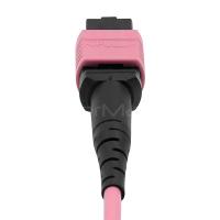 China MPO Male to Female Trunk Cable Assembly 12 Fiber OM3 50/125μm with 400m 10G Distance and 0.35dB Insertion Loss for sale