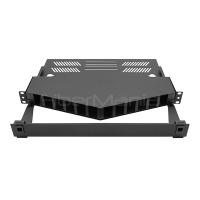 China 1U 192 Fiber Ultra High Density Angled MPO Patch Panel Fully Loaded with OM3 Fiber and 400m 10G Distance for sale