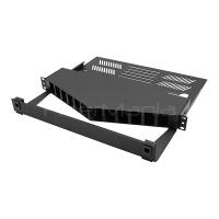 China 1U 192 Fiber Ultra High Density Angled MPO Patch Panel Fully Loaded with OM3 Fiber and 400m 10G Distance for sale