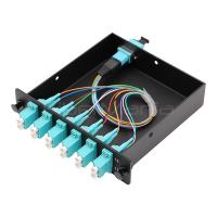China Telecommunication Networks MPO Cassette With 6 OM3 Multimode LC Duplex Adapters for sale