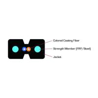 China Lightweight FTTH Optical Fiber Cable Bow Type Drop Cable 2 Core with 65kg/km Weight and -40°C to +80°C Operating Range for sale
