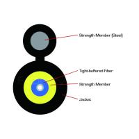 China Self-Supporting Round Drop Cable Single Mode G.657A 2-4 Fiber 7.0-8.0mm OD for FTTH Commercial Networks for sale