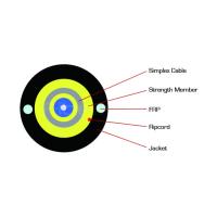 China 2-Core Round Drop Fiber Optic Cable for FTTH - 7.0mm OD, 600N Tension Resistance, -40°C to +80°C Operating Range for sale