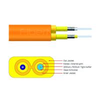 China 2-Core Armored Flat Fiber Optic Cable 7.0mm OD with -40°C to +80°C Temperature Range for sale