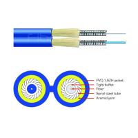 China GJSFJBV Duplex Armored Fiber Optic Cable 2 Core with 7.0mm OD and 600N Tension Resistance for LAN Backbones for sale