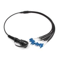 China ODVA MPO to LC UPC 12-Core Armored Fiber Patch Cord 5.0mm LSZH Jacket -40°C to +70°C for sale