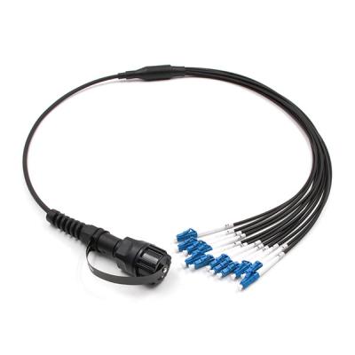 China ODVA MPO to LC UPC 12-Core Armored Fiber Patch Cord 5.0mm LSZH Jacket -40°C to +70°C for sale