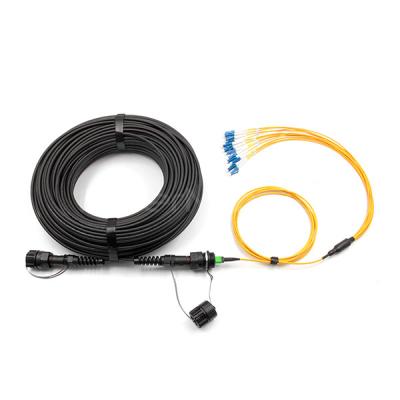 China ODVA MPO to ODVA MPO 12-Core Armored Fiber Patch Cord 5.0mm LSZH Jacket for FTTA Applications for sale