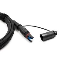 China Duplex OptiTap LC UPC Fiber Optic Cable 2 Cores 9/125 G.657.A1 LSZH Jacket with IP67 Waterproof Rating and 200/400N Tensile Strength for sale