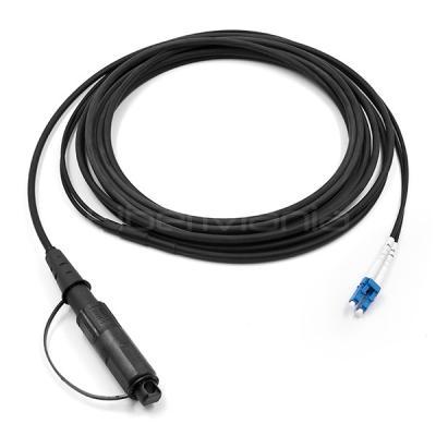 China Duplex OptiTap LC UPC Fiber Optic Cable 2 Cores 9/125 G.657.A1 LSZH Jacket with IP67 Waterproof Rating and 200/400N Tensile Strength for sale