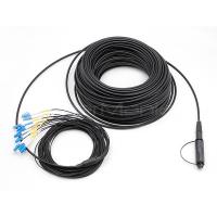 China FTTA OptiTap MPO to LC UPC 12 Cores Outdoor Waterproof Cable G.657.A1 LSZH for sale