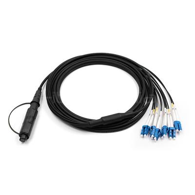 China FTTA OptiTap MPO to LC UPC 12 Core Outdoor Waterproof Cable 9/125 G.657.A1 LSZH for sale