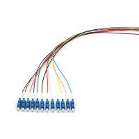 China LC/UPC 12 Cores LSZH Bundle Fan Out Single Mode Fiber Pigtail 9/125um with 1000 Cycle Durability and -40℃ to +85℃ Storage Range for sale