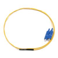 China SC/UPC 2-Core Single Mode Fiber Optic Pigtail 9/125μm with PVC Tight Buffer and Yellow Jacket for sale