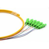 China SC APC 6-Core PVC Bundle Fan-Out Single Mode Fiber Pigtails OS2 9/125μm with 1000 Mating Cycles for sale