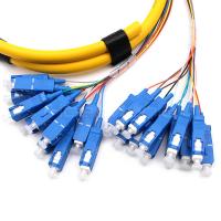China SC UPC 24-Core Fiber Optic Pigtail with 2 Bundles Breakout Cable OS2 Single Mode Yellow Jacket -20℃ to +70℃ Operating Temperature for sale