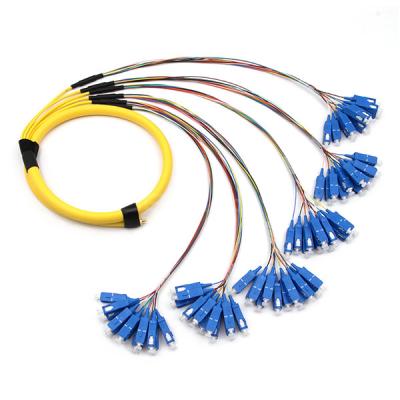 China SC UPC 72-Core Breakout Fiber Optic Cable Single Mode OS2 Yellow Jacket with 6 Bundles and 1000-Cycle Durability for sale