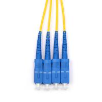 China SC UPC 4 Cores Waterproof Fiber Optic Pigtail Single Mode OS2 PE Black Jacket with 1000x Durability and -40℃ to +85℃ Storage Range for sale