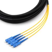 China SC UPC 4 Cores Waterproof Fiber Optic Pigtail Single Mode OS2 PE Black Jacket with 1000x Durability and -40℃ to +85℃ Storage Range for sale