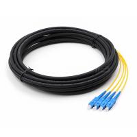 China SC UPC 4 Cores Waterproof Fiber Optic Pigtail Single Mode OS2 PE Black Jacket with 1000x Durability and -40℃ to +85℃ Storage Range for sale