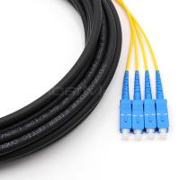 China SC UPC 4 Cores Waterproof Fiber Optic Pigtail Single Mode OS2 PE Black Jacket with 1000x Durability and -40℃ to +85℃ Storage Range for sale