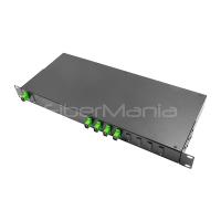 China 1U 19-Inch Rack Mount Optical PLC Splitter 1×4 SC APC with 1260-1650nm Wavelength and -40°C to 85°C Operating Temperature for sale