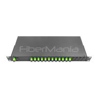 China 1U Rack Mount PLC Splitter 1x12 SC APC Connectors with 1260-1650nm Wavelength Range for sale