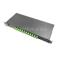 China 1U Rack Mount PLC Splitter 1x12 SC APC Connectors with 1260-1650nm Wavelength Range for sale