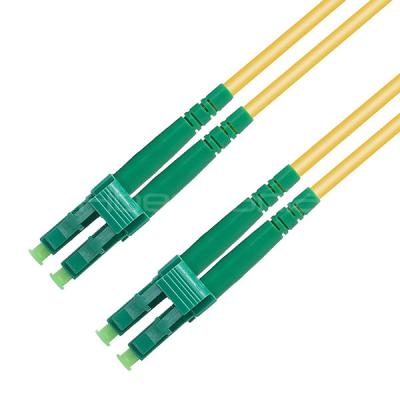 China LC APC to LC APC Duplex Single Mode OS2 Fiber Optic Patch Cable 3.0mm Yellow - 10km/40km Transmission for sale