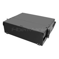 China 3U 19-Inch Fiber Optic Patch Panel Rack Mount with 9 LGX Adapter Slots and 12-144 Core Capacity for sale