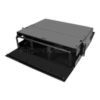 China 3U 19-Inch Fiber Optic Patch Panel Rack Mount with 9 LGX Adapter Slots and 12-144 Core Capacity for sale
