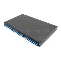 China 1U 19-Inch Fixed Fiber Optic Patch Panel with 24 LC Duplex Single Mode Adapters - 1.0mm Steel Construction for sale