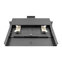 China 1U 19-Inch Fiber Optic Patch Panel with 3 LGX Adapter Panels and 2 Spool - Rack Mount 12-144 Core Capacity for sale
