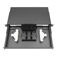 China 1U 19-Inch Sliding Fiber Optic Patch Panel with 24 SC Simplex OS2 Single Mode Adapters for Data Centers for sale