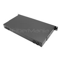 China 1U 19-Inch Sliding Fiber Optic Patch Panel with 24 SC Simplex OS2 Single Mode Adapters for Data Centers for sale