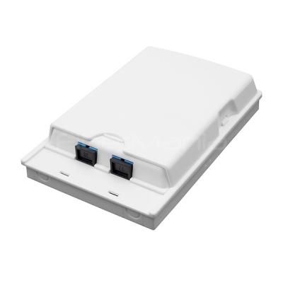 China 2 Port Fiber Termination Box Wall Mounted 116x86x23mm for Indoor/Outdoor FTTX Networks for sale