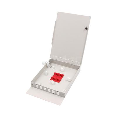 China 6 Port SC Simplex Fiber Termination Box Wall Mount Metal Housing 140x130x36mm for FTTH Networks for sale