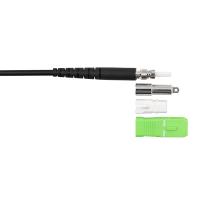 China SC APC Pushable to SC APC Fiber Optic Patch Cable Simplex Single Mode OS2 PE 3.0mm Black for sale