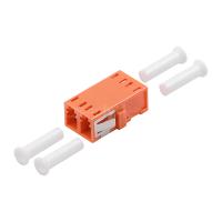 China LC to LC OM2 Duplex Multimode Fiber Adapter Orange Housing -40°C to +75°C Operating Temperature 500 Mating Cycles for sale