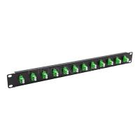 China 1U 19 Inch LC Adapter Panel 12 Port LC Fiber Patch Panel for Single Mode and Multimode Applications for sale
