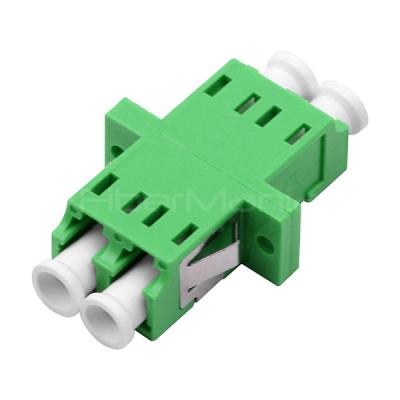 China LC APC to LC APC Duplex Single Mode Plastic Fiber Optic Adapter - Green, -40°C to +75°C Operating Range, 500 Mating Cycles for sale