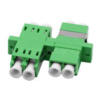 China LC APC to LC APC Duplex Single Mode Plastic Fiber Optic Adapter - Green, -40°C to +75°C Operating Range, 500 Mating Cycles for sale
